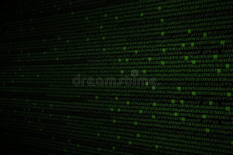 The Green Alphanumeric Code Background. Stock Illustration ...