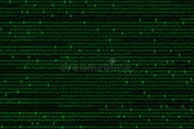 The Green Alphanumeric Code Background. Stock Illustration ...