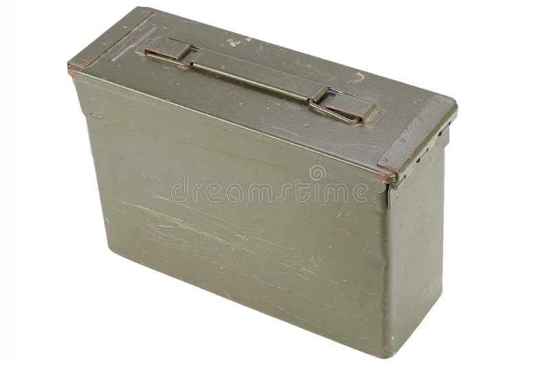 Green Ammo Box with Ammunition Belt Stock Image - Image of usgi, object ...