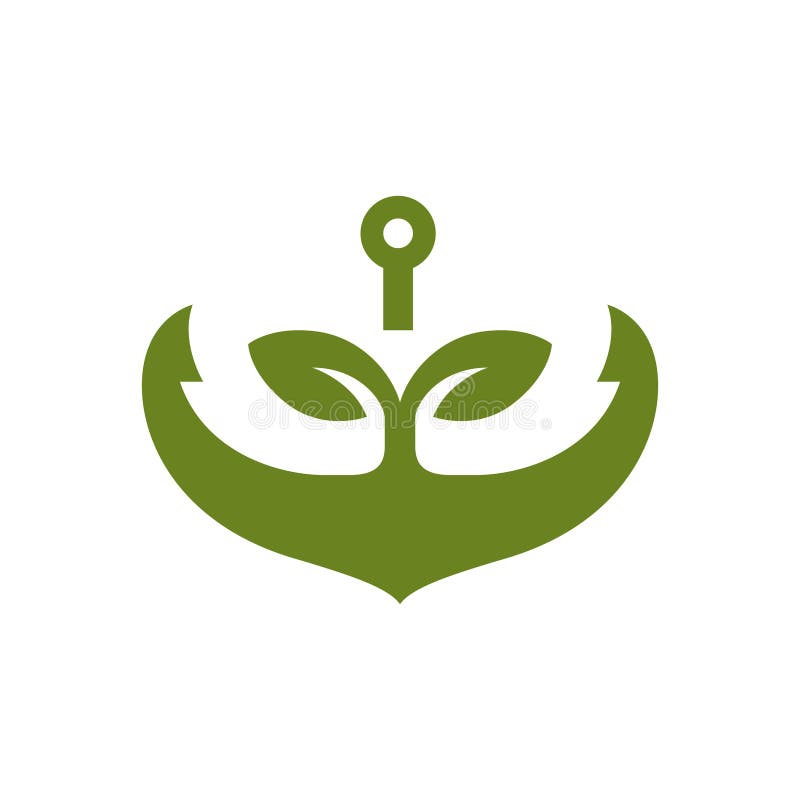 Green Anchor Botanical Concept Stock Illustrations – 14 Green Anchor ...