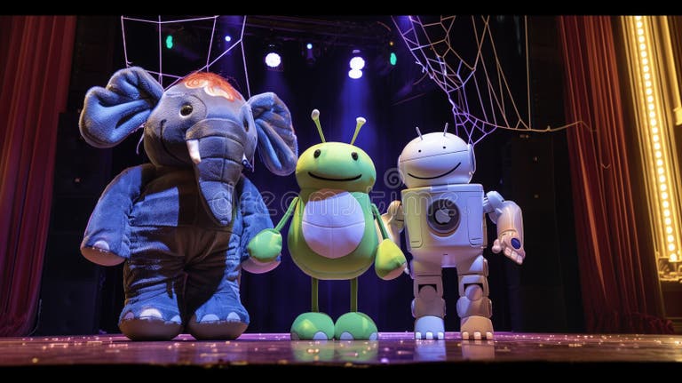 The Green Android Robot Mascot Bugdroid, the Plush Blue PHP Elephant ...