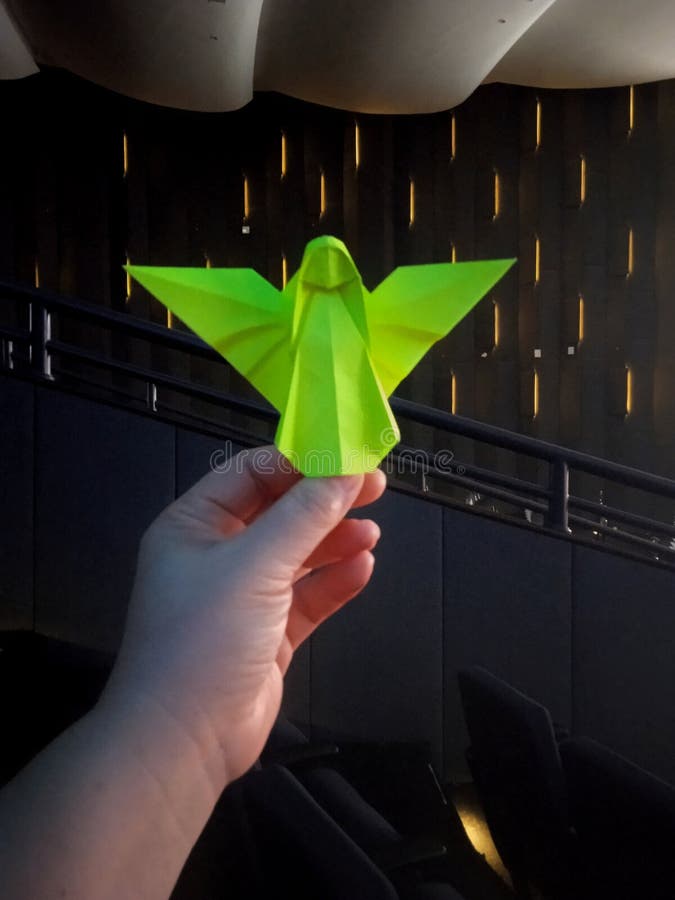 Green Angel Made from Origami Paper Stock Photo - Image of origami ...