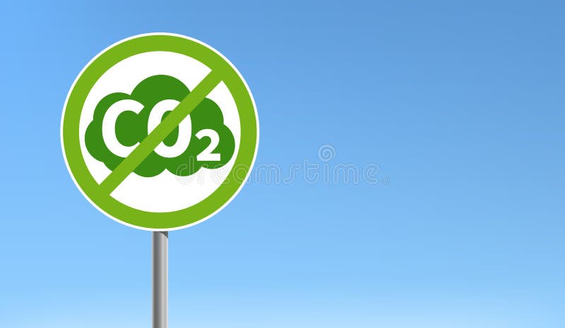Green Anti CO2 Emission Sign Blue Sky Vector Illustration Stock Vector ...