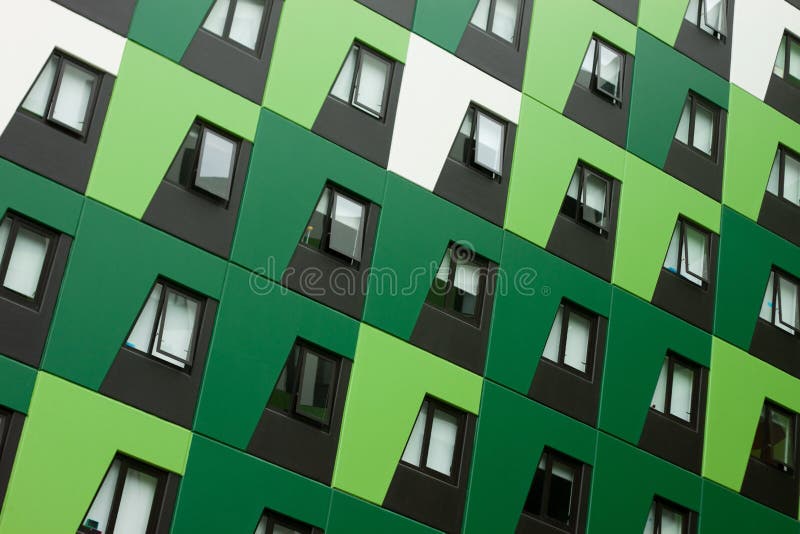 Green Apartment Building Angled Stock Photo - Image of apartments ...
