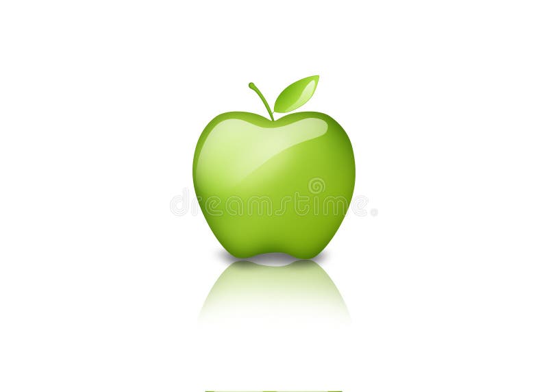 Green apple logo-like icon stock vector. Illustration of natural - 32987728
