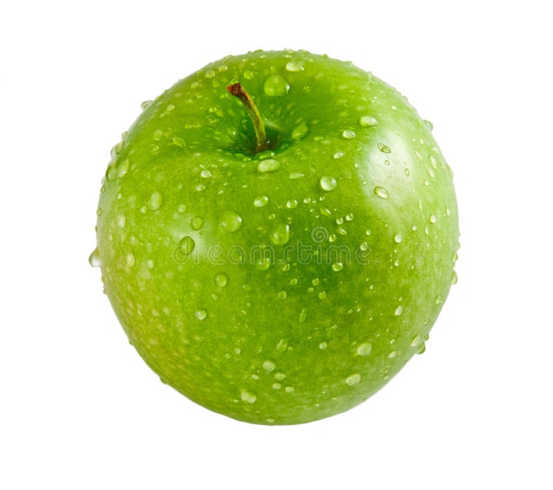 Green Apple Isolated on White Stock Photo - Image of bright, background ...