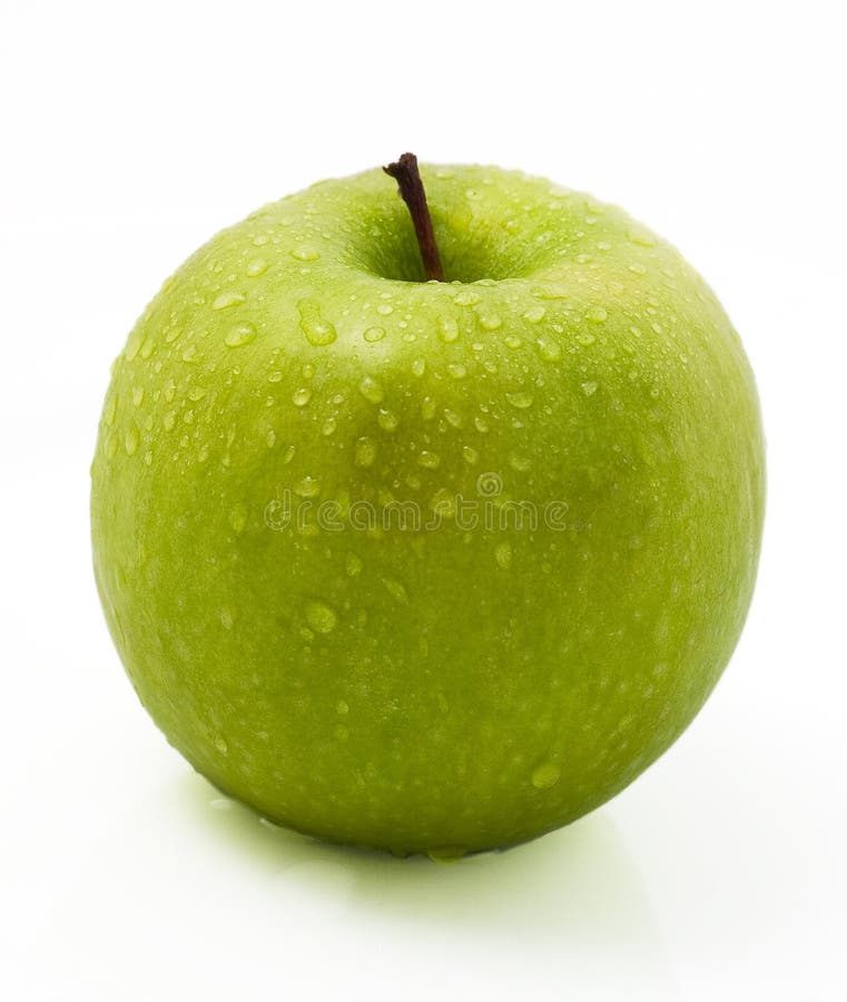 Green apple stock photo. Image of droplets, apple, diet - 6375524