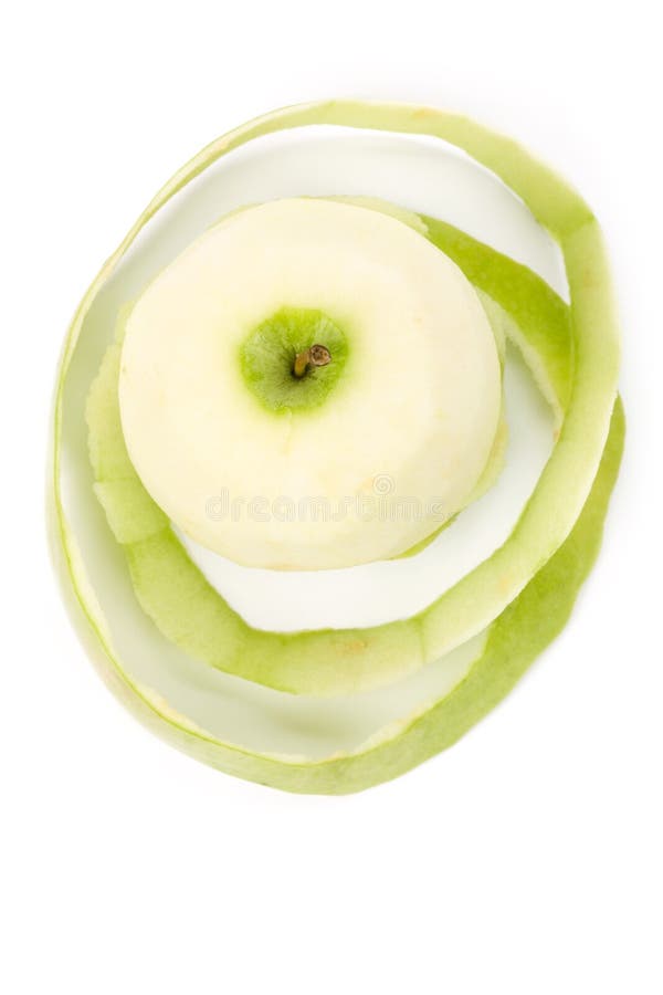 Green Apple stock image. Image of cutting, stem, white - 5348103