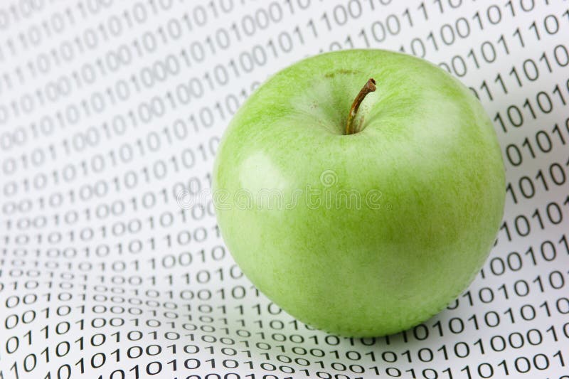 Apple on a binary code stock photo. Image of binary - 157115246