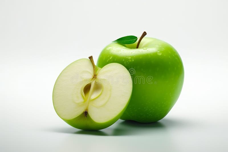 Green Apple with Bite Taken Out of it S Core and Green Apple with Bite ...
