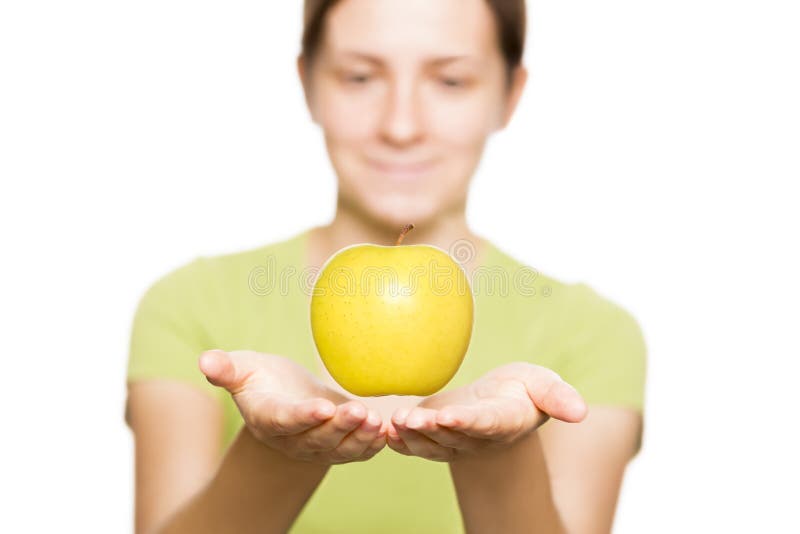 Green Apple Cut into Several Slices. Stock Photo - Image of segmented ...
