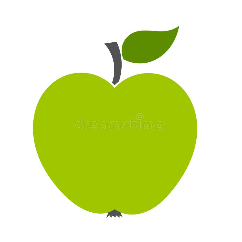 Green apple flat icon stock vector. Illustration of element - 103883766
