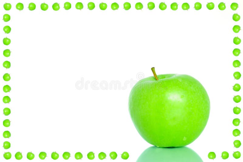 Green apple frame stock image. Image of lunch, object - 14041699