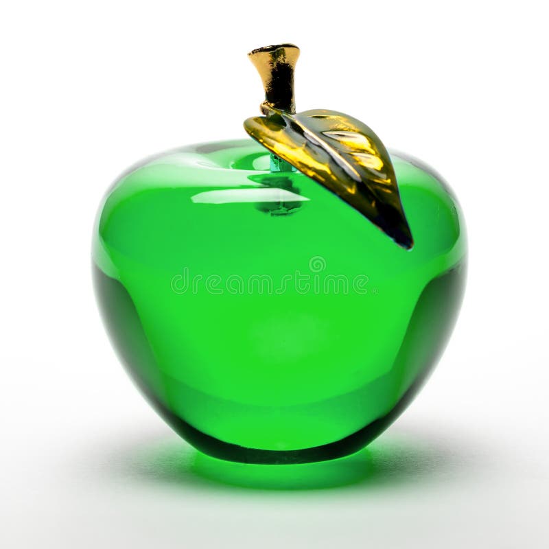 Red Apple Glass Figurine on White Background Stock Photo - Image of ...