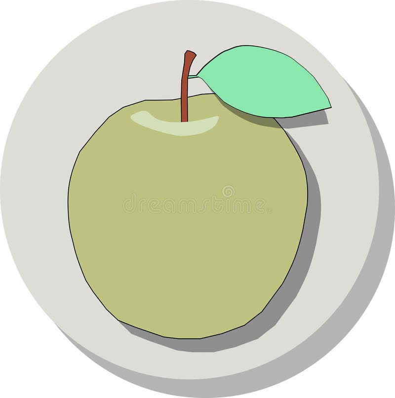 Green apple in the circle stock vector. Illustration of design - 49541489