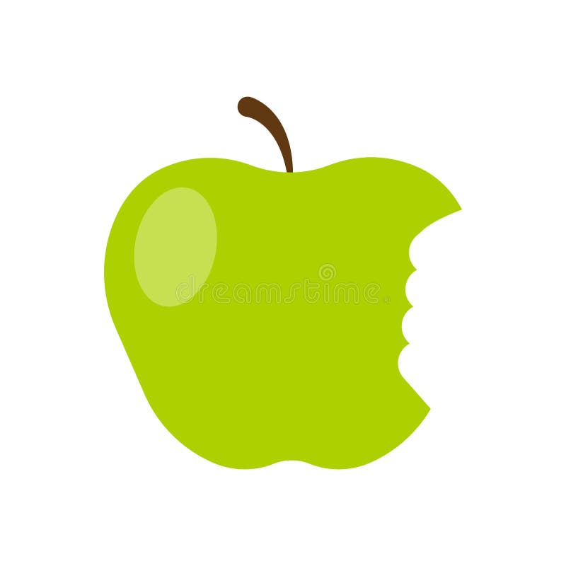 Green Apple Icon. Bite Detail. Fresh Fruit Illustration. Vector Design ...