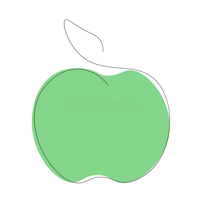 Green Apple Icon Vector Illustration Stock Vector - Illustration of ...