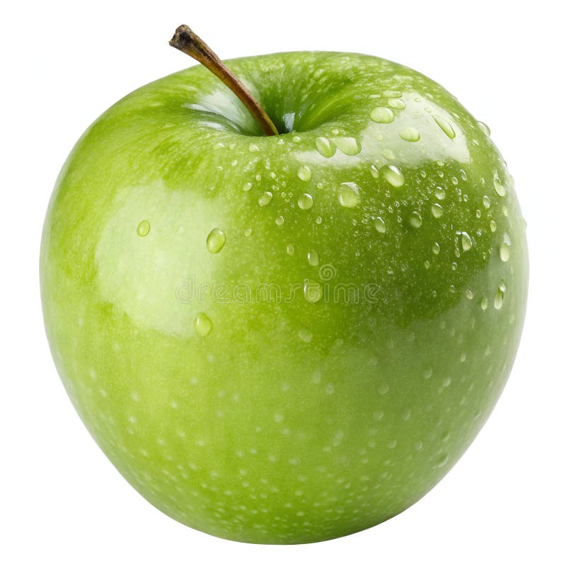 "Green Apple Isolated on a Transparent Background Stock Illustration ...