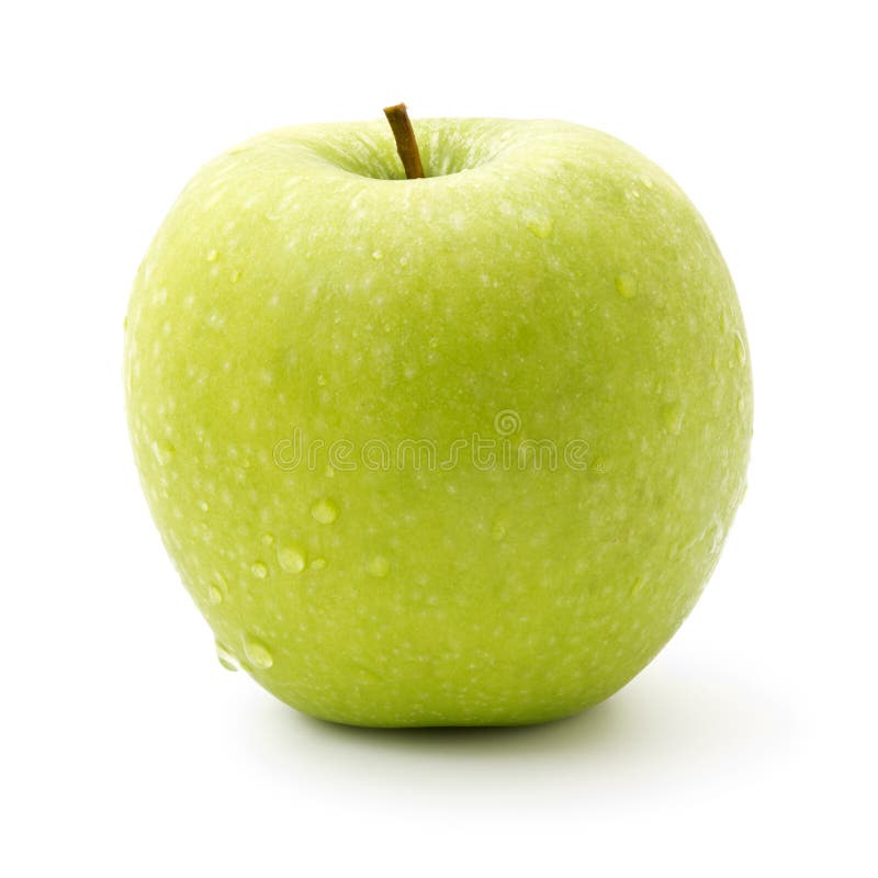 Green Apple Isolated on White Stock Photo - Image of bright, background ...