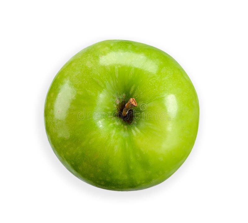 Red Apple Top View Isolated on White Clipping Path Stock Image - Image ...