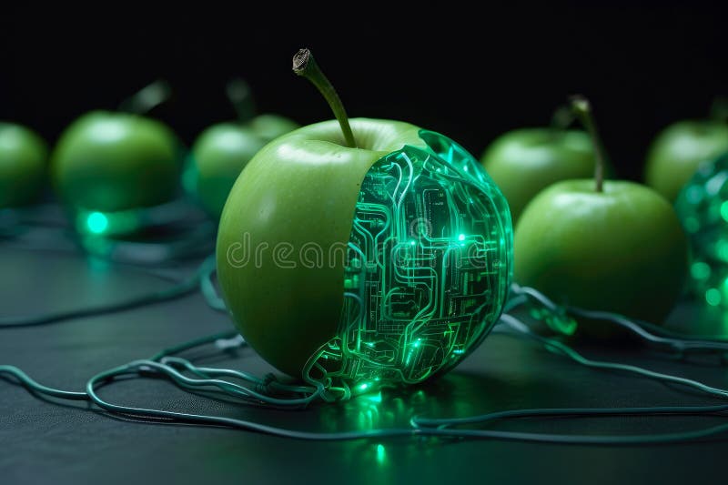 Electronic Chips, AI Symbols Illustration Representing Advanced ...