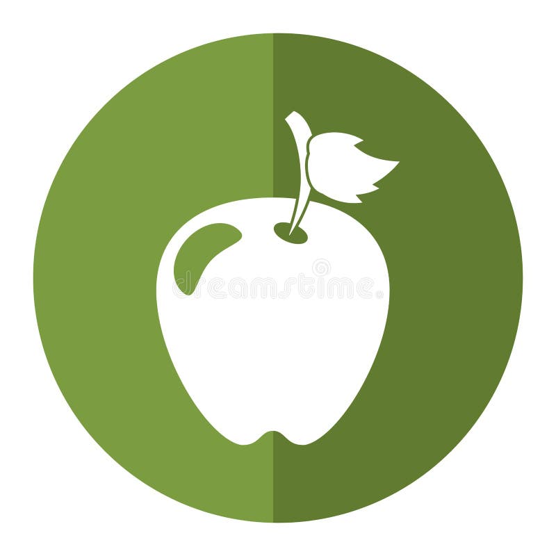 Green Apple Leave Fruit Shadow Stock Vector - Illustration of organic ...