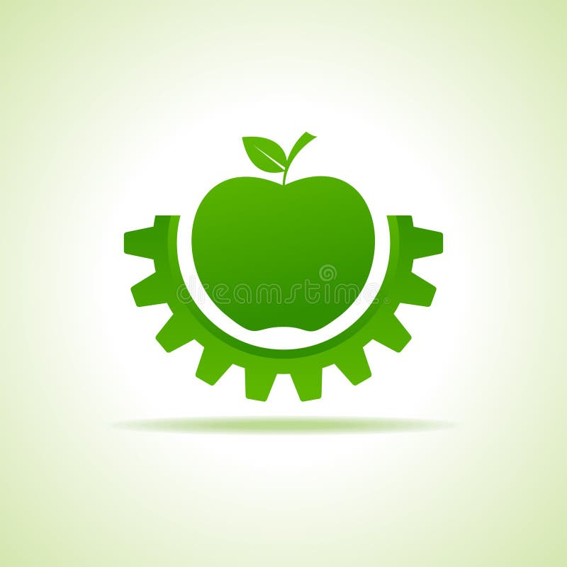 Green Apple Make Gear Shape, Business Technology Symbol Stock Vector ...