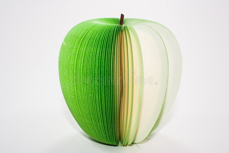 Green apple note. stock photo. Image of clip, papers - 49660370