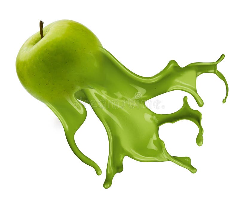 Green Paint Dripping Isolated Over White Background Stock Illustration ...