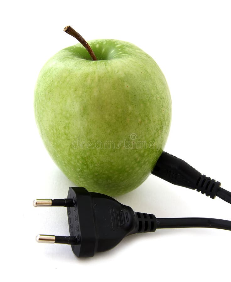 Apple and USB plug stock photo. Image of connection, metaphor - 22047538