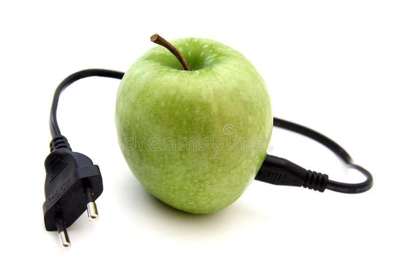 Apple and USB plug stock photo. Image of connection, metaphor - 22047538