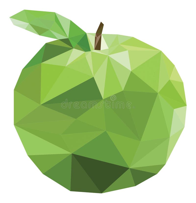 Green Apple Polygon Illustration Graphic Stock Illustration ...