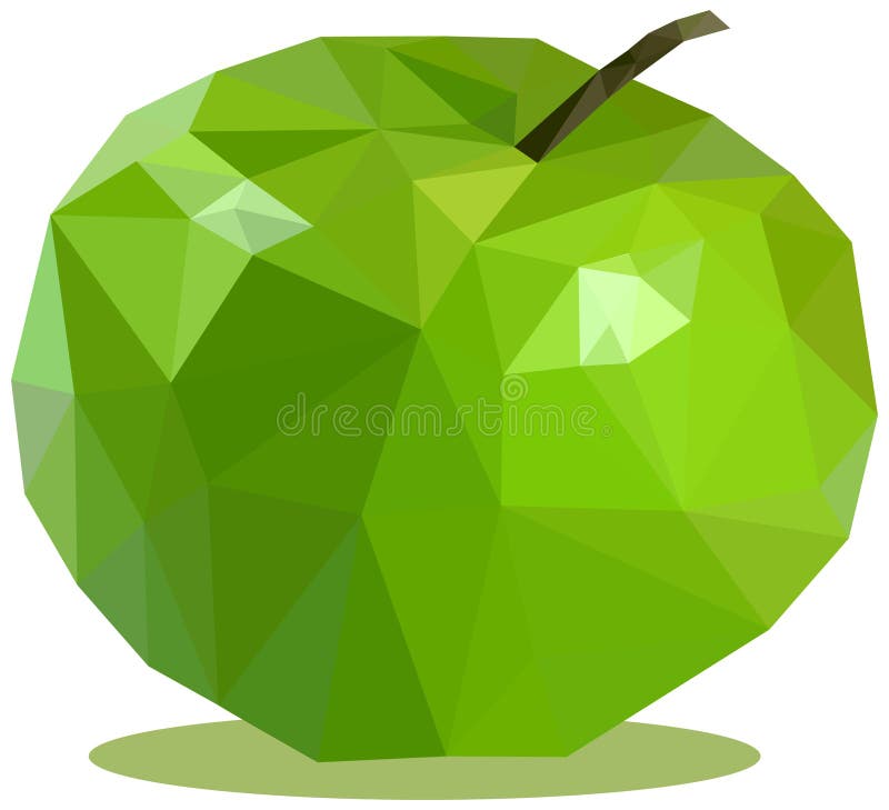 Green apple polygon stock illustration. Illustration of illustrator ...