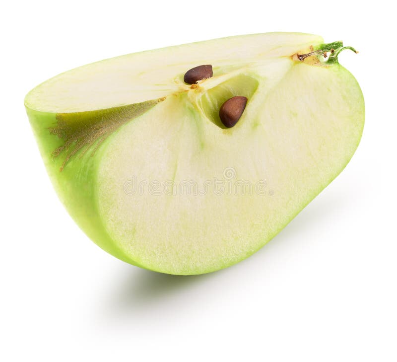 Red Apple Slice Isolated on a White Background Stock Image - Image of ...