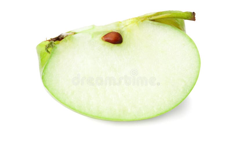 Green Apple Slice Isolated on White Background. Cut of Green Apple ...