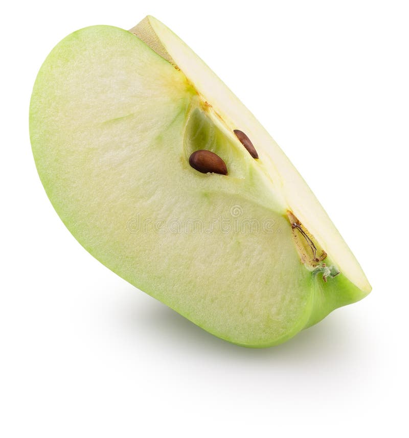 Green Apple Slice Isolated on a White Background Stock Image - Image of ...