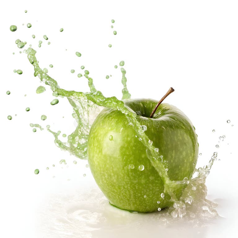 Green Apple Splash â€ Refreshing Fruit Splash Stock Illustration ...