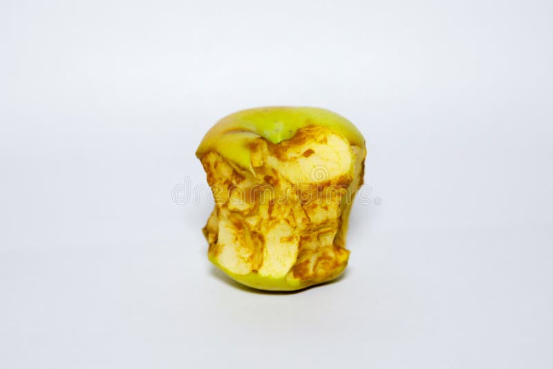 Bitten Green Apple Close-up Stock Image - Image of fruit, oxidized ...