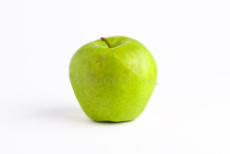 Green Apple on White Background Stock Image - Image of nature ...