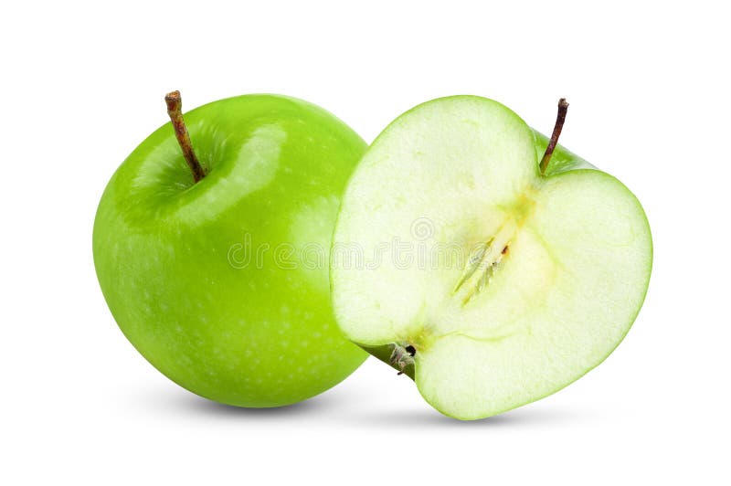 Green Apple on White Background Stock Photo - Image of nutrition, green ...