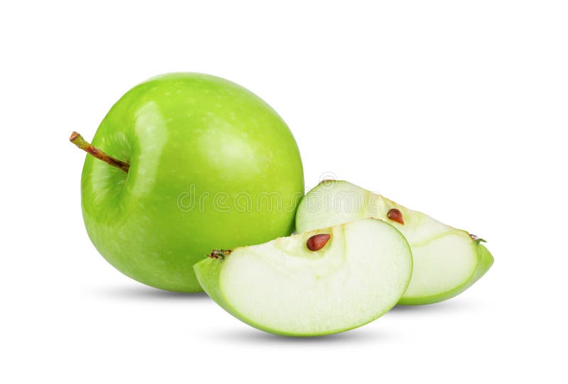 Green Apple on White Background Stock Photo - Image of studio ...