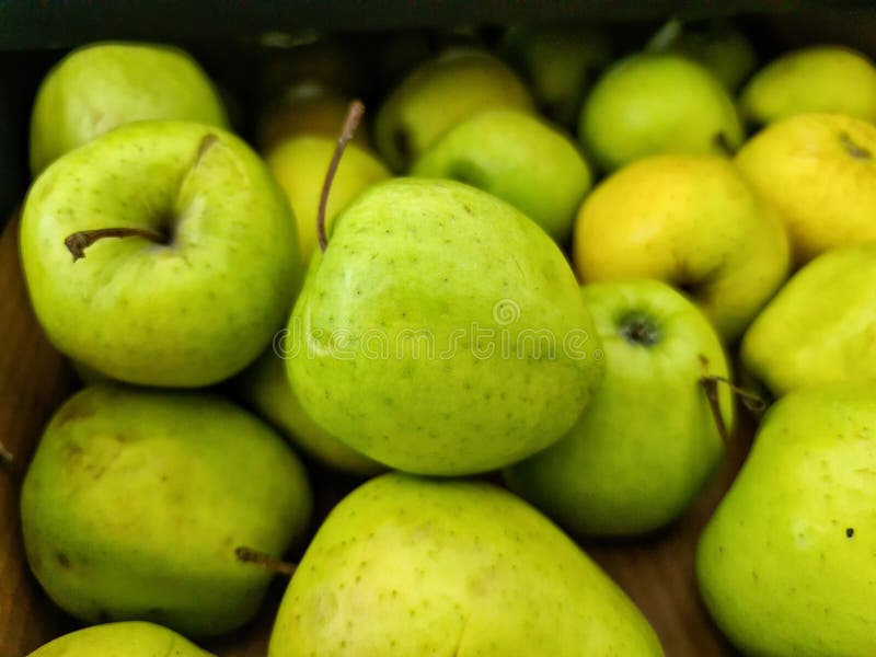 Green apples in a box stock photo. Image of orange, strawberry - 251907758