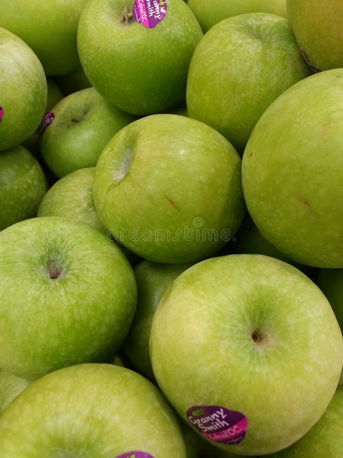 Green Apples in baskets editorial stock image. Image of basket - 51054929