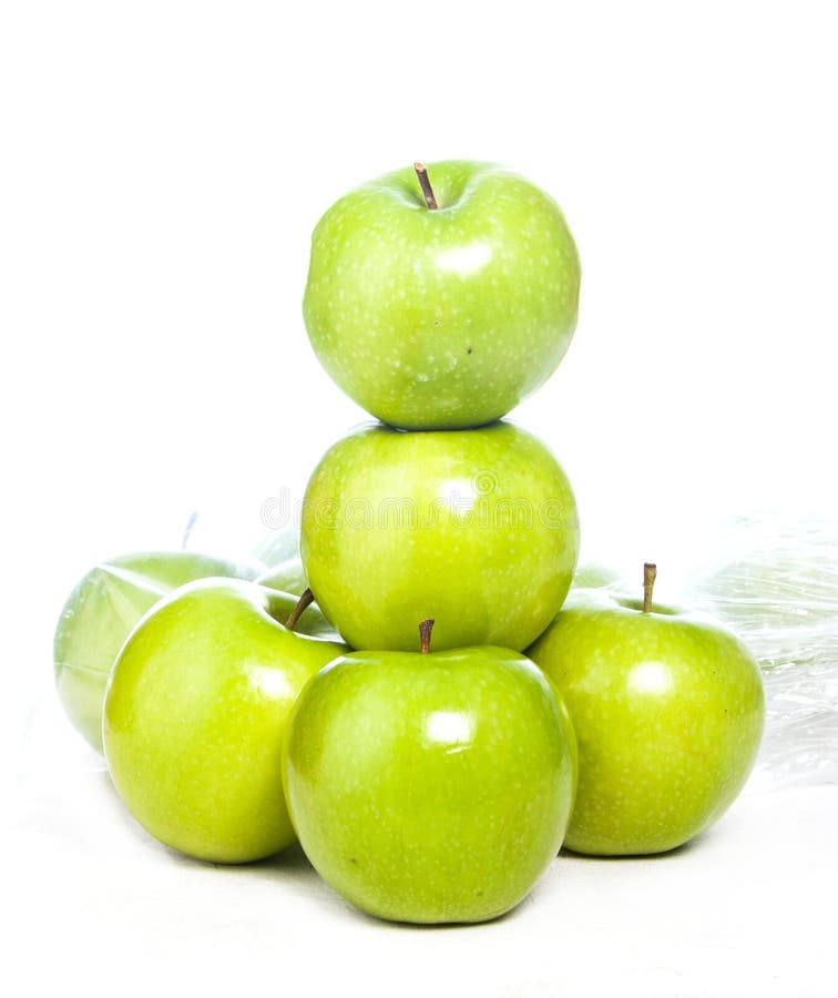 Green apples isolated stock photo. Image of juice, banana - 27234504