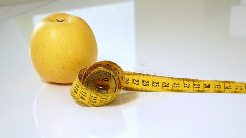 Green Apples Measured the Meter Stock Photo - Image of dieting, slim ...