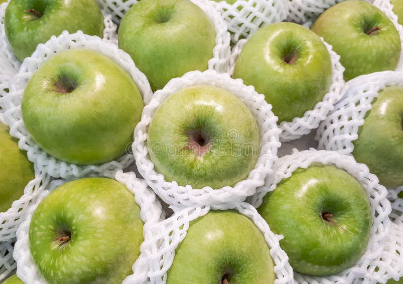 Green apples stock image. Image of green, package, snack - 92498899