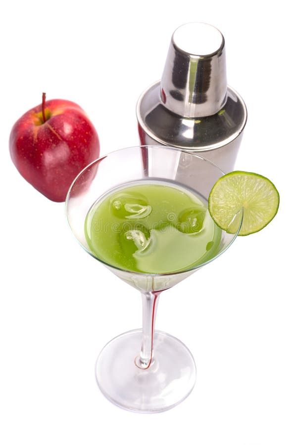 Green Appletini cocktail. stock image. Image of appletini - 38817257