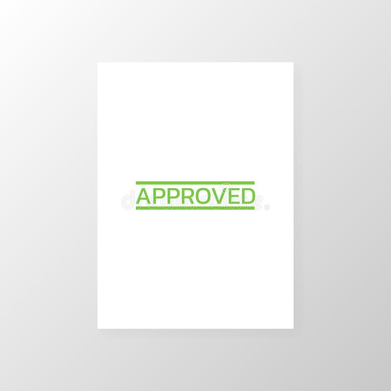 Green Approved Stamp on Paper Sheet, Vector. Stock Vector ...