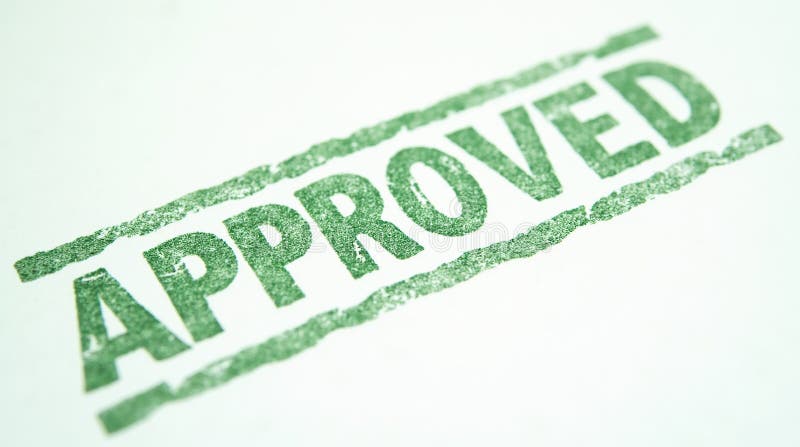 Green Approved Stamp on White Paper Indicating Acceptance Stock ...