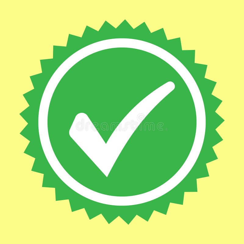 Green Approved or Certified Medal Icon in Flat Design Stock ...